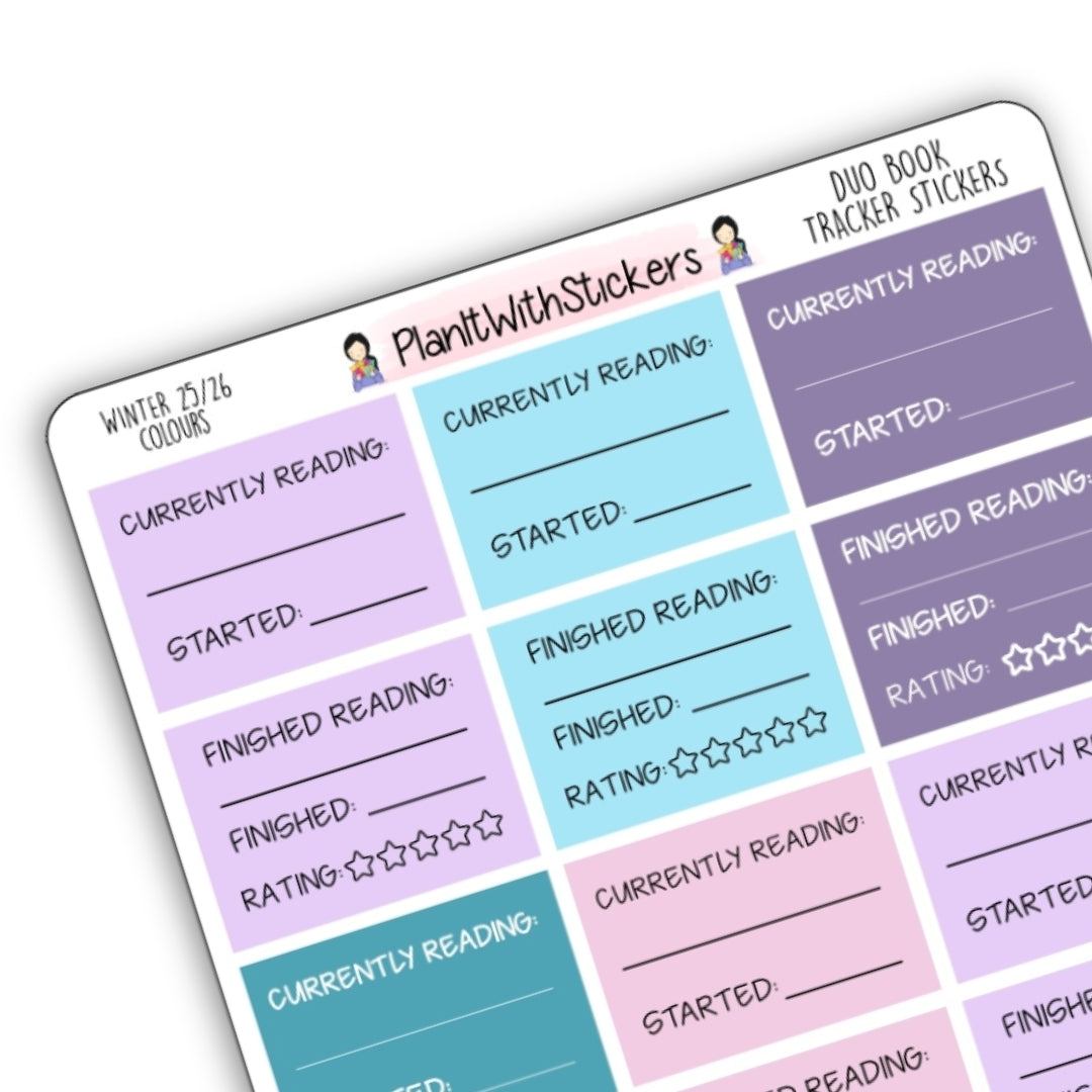 Currently Reading & Finished Reading Book Tracker Stickers - Winter 20 ...