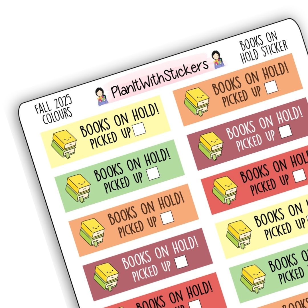 Books On Hold Stickers – Fall 2025 Bookish Collection – PlanItWithStickers