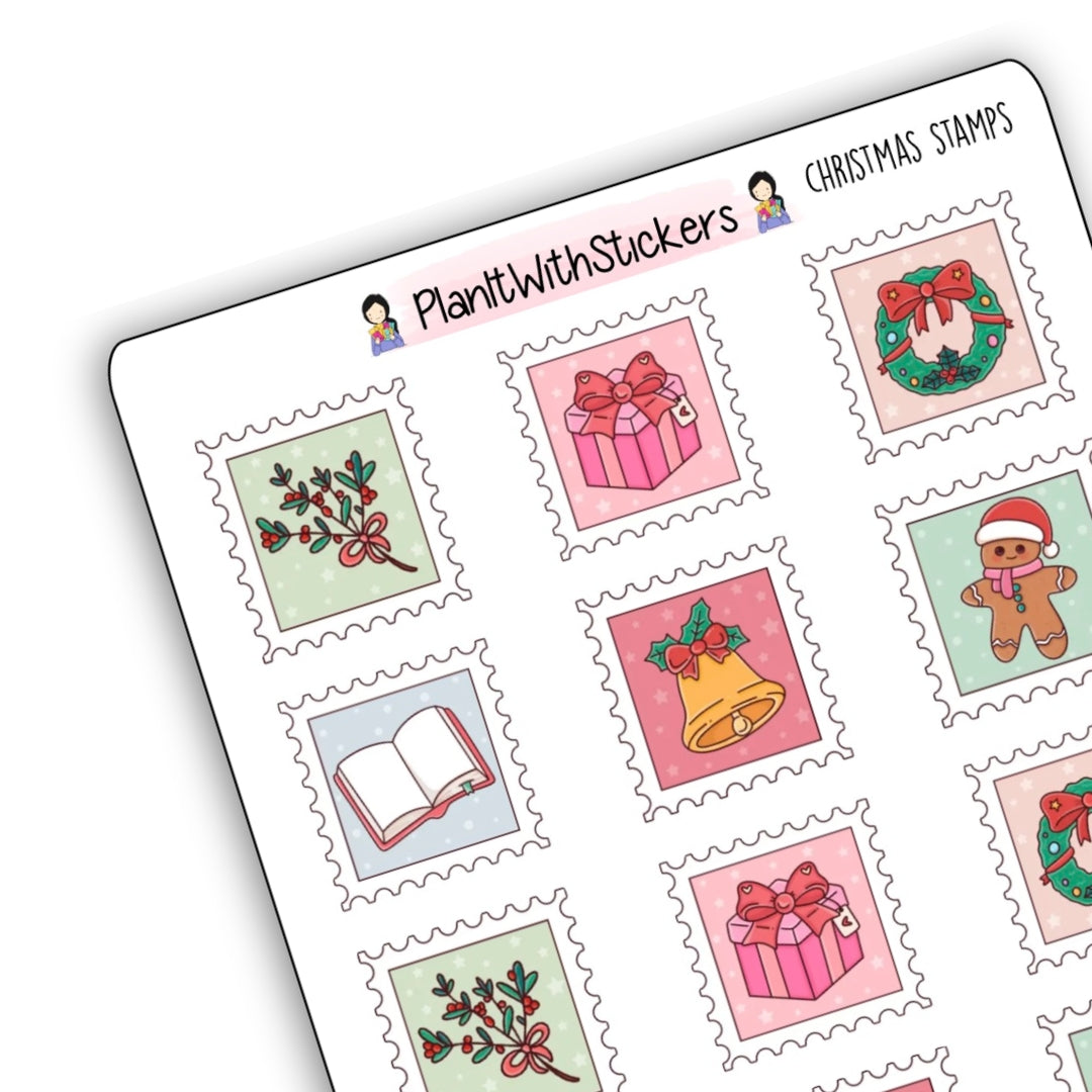 Christmas Holiday Stamp Stickers – PlanItWithStickers