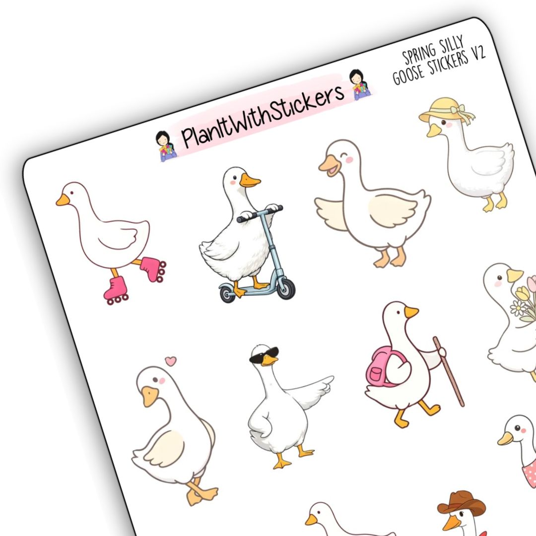 Spring Silly Goose Stickers V2 for Journals – PlanItWithStickers