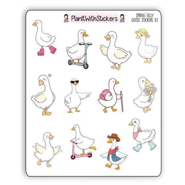 Spring Silly Goose Stickers V2 for Journals – PlanItWithStickers