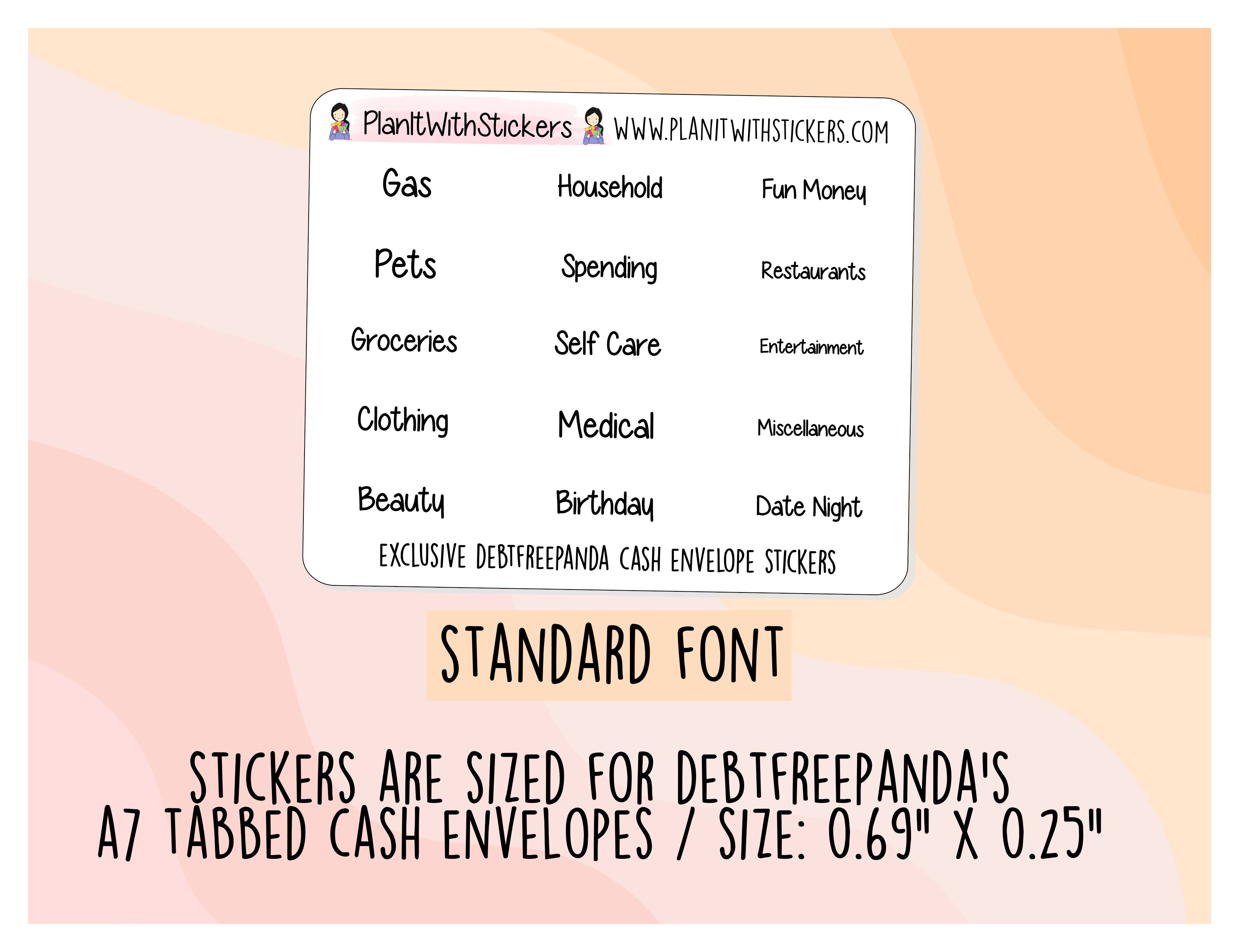A7 Cash Envelope Tab Stickers [SET CATEGORIES] – PlanItWithStickers