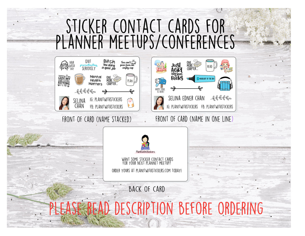 Contact Cards for Planner Conferences, Planner Meets Ups, and Planner ...