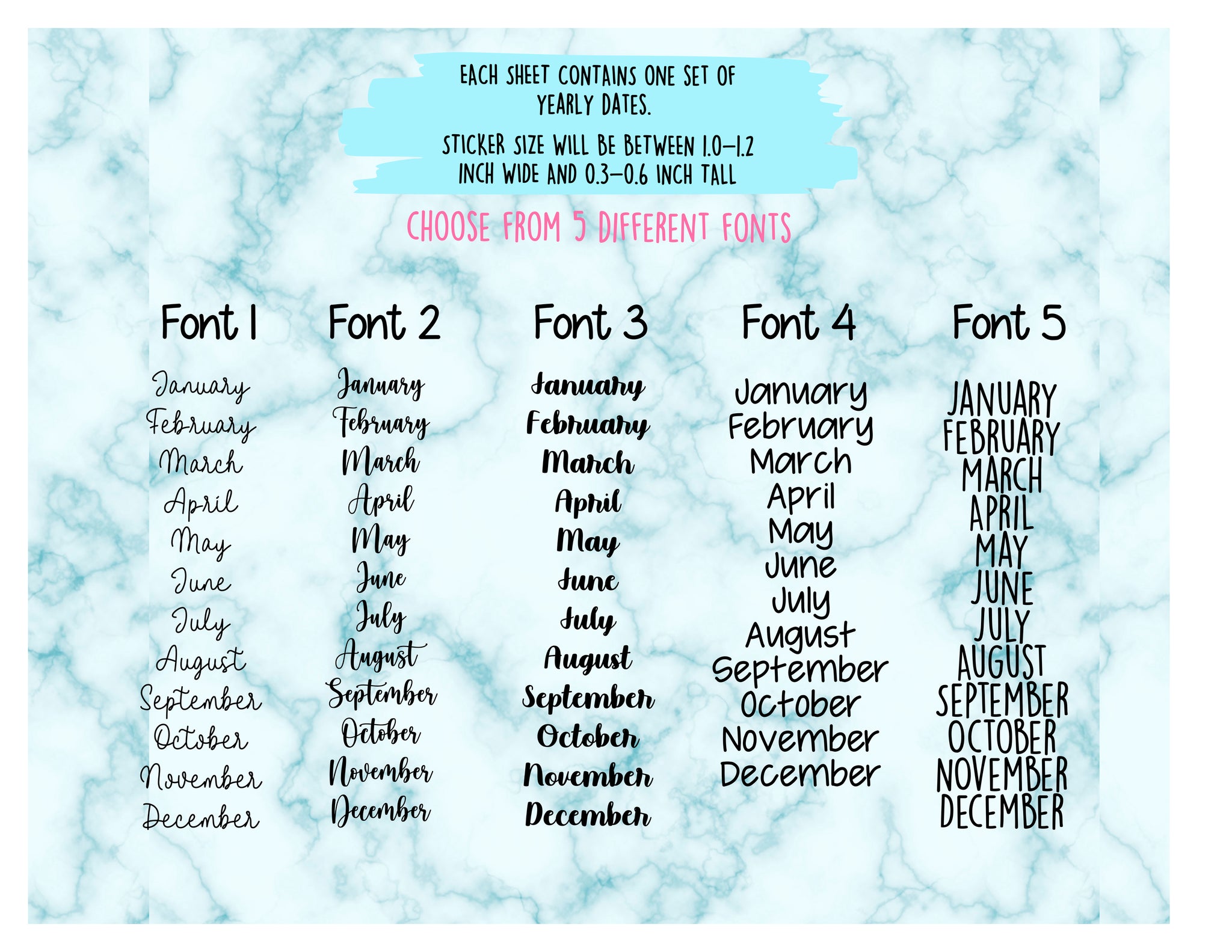 Months of the Year Script Header Stickers – PlanItWithStickers