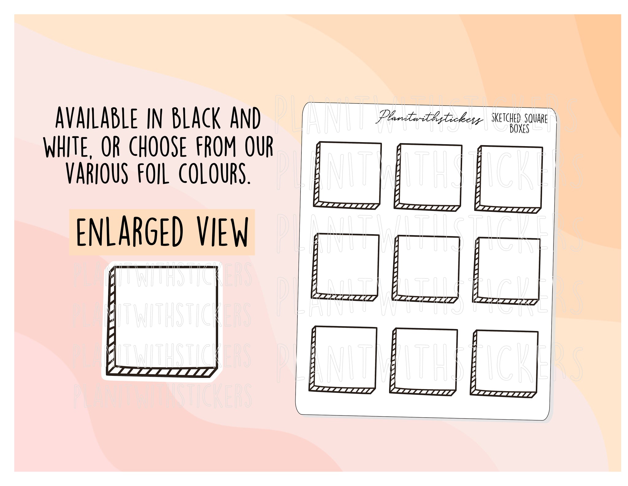 Sketched Square Boxes – PlanItWithStickers