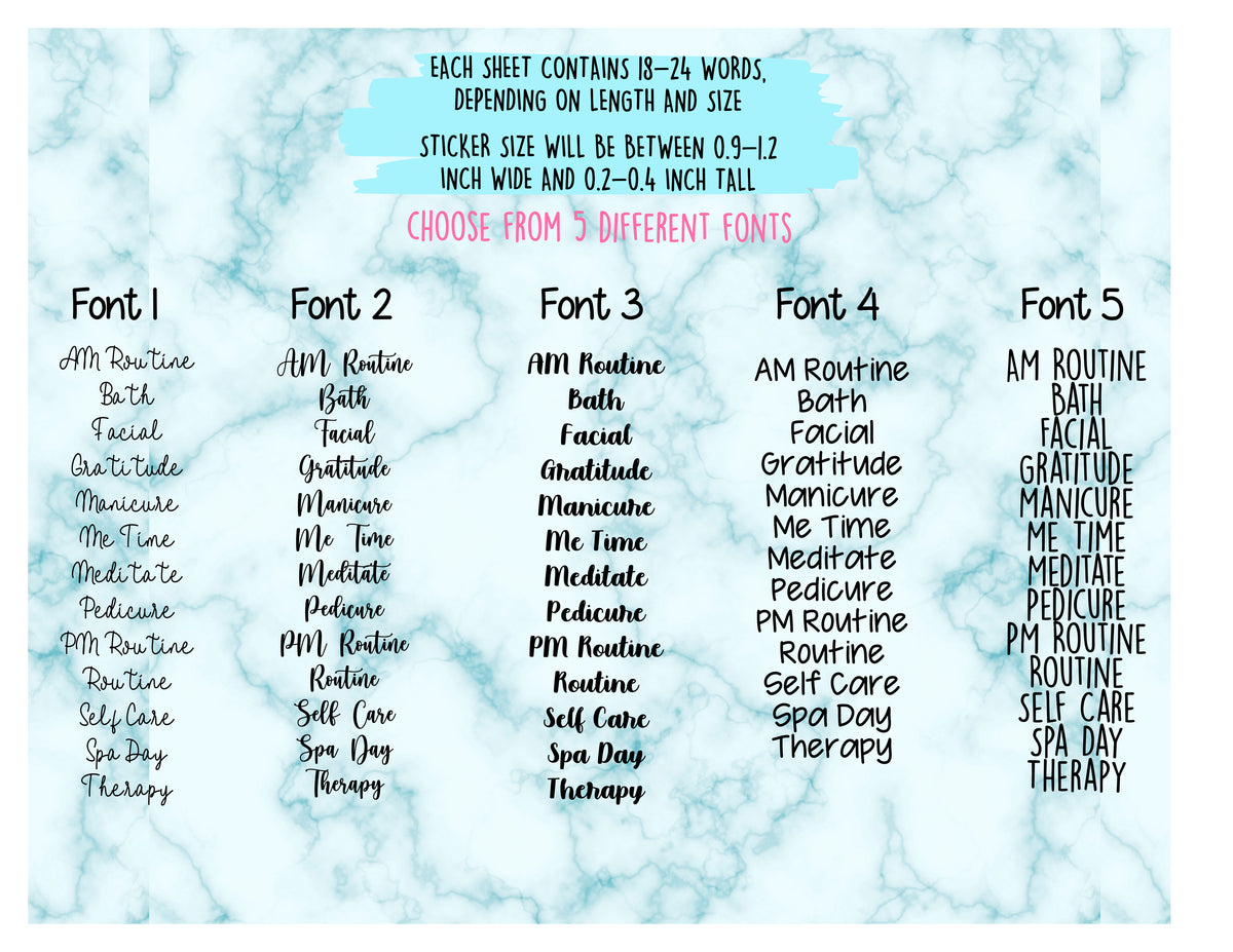 Self Care / Mental Health Script Stickers – PlanItWithStickers