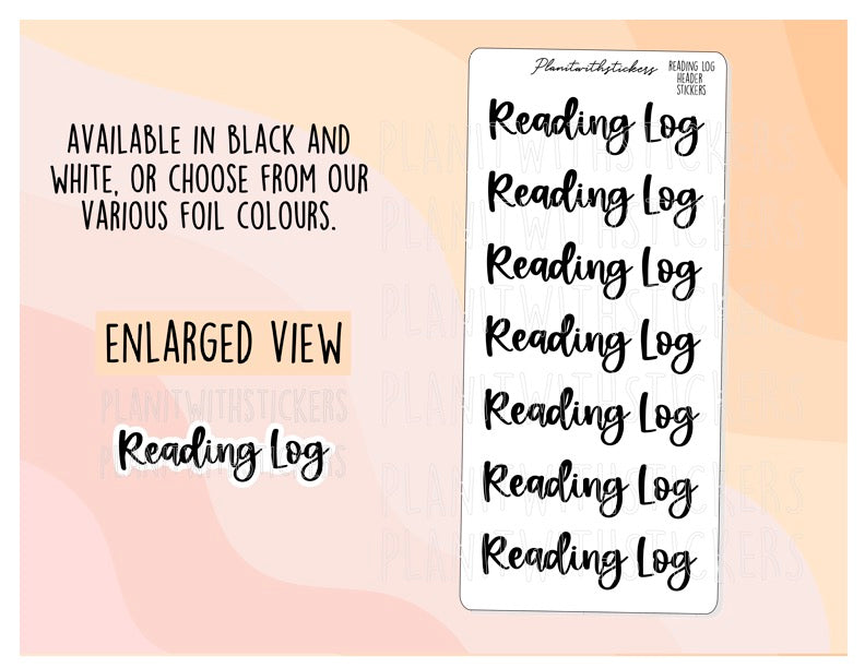 Reading Log Headers - Bookish script stickers for your book journal ...